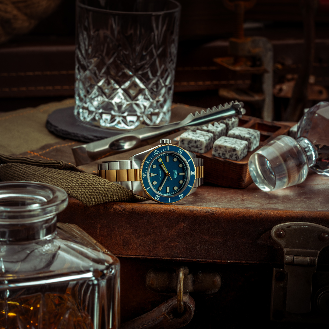 Deep Ocean Blue - Maraí 401 Prestige - 18K Gold Dive Watch – Nomadic