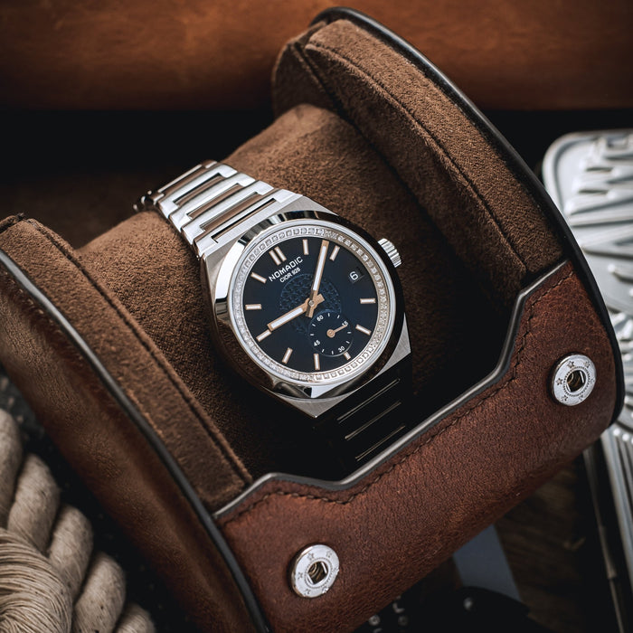 Cíor 928 - Navy and Gold with diamonds - Luxury Sports Watch (36mm ...