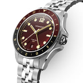 Fíor 555 - GMT Watch (41mm) - Crimson Dawn (1st Edtn) – Nomadic