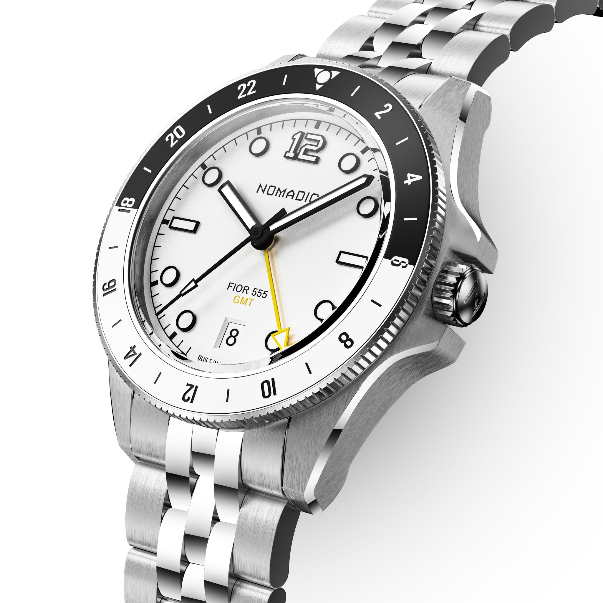 Fíor 555 - GMT Watch (41mm) - Navigator White – Nomadic